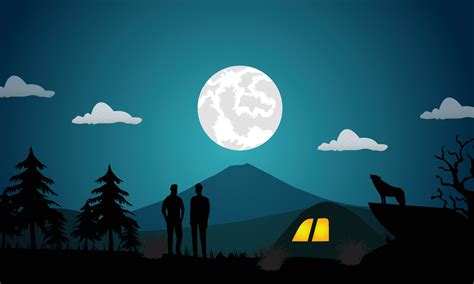 Full Moon Night Background Wallpaper 13116614 Vector Art At Vecteezy