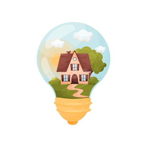 House With A High Roof In Front Of A Large Tree Figure Inside The