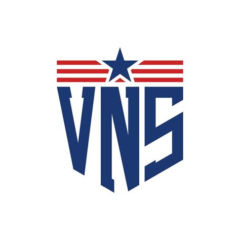 Premium Vector Patriotic Vns Logo With Star And American Flag Straps Letter Vns Logo With Usa Flag