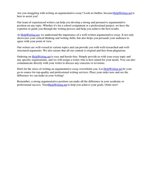 Argumentative Position Pdf Essays Persuasion