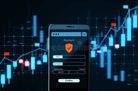 Secure Online Payment Interface On Smartphone With Financial Chart And