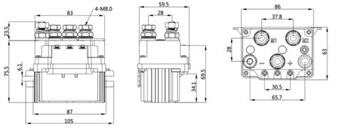 100a Dc Reversing Contactor 2 Pole 12v24v48v