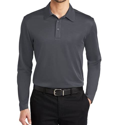 Custom Port Authority Silk Touch Performance Long Sleeve Polo