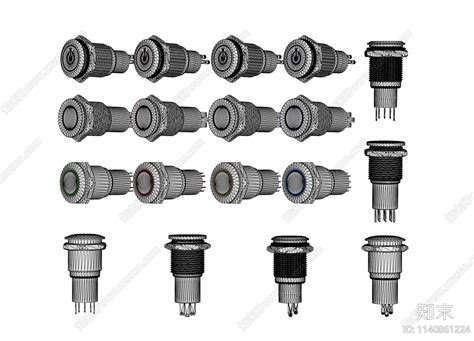 现代指示灯按钮开关su模型下载【id 1140861224】 知末su模型网