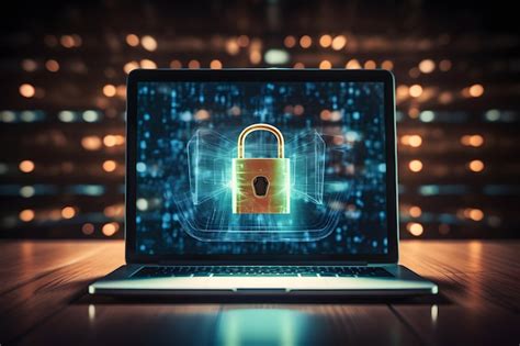 Premium Ai Image Virtual Lock Padlock Imagery Securing Computer Display Ai Generated Art