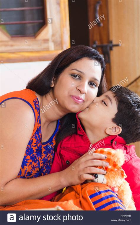 Indian Mother And Son Loving Stock Photo Alamy