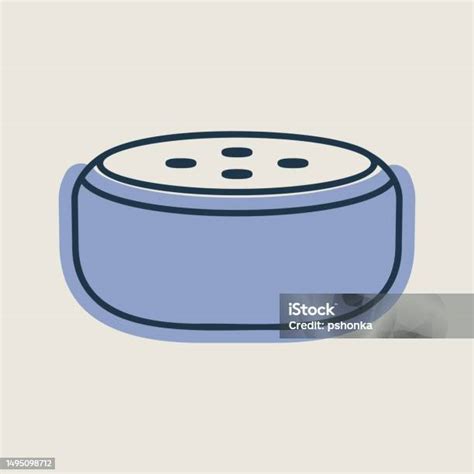 Small Smart Speaker With Voice Recognition Icon Stock Illustration