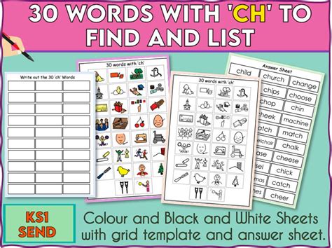 30 Words With Ch Activity Ks1 And Send Teaching Resources