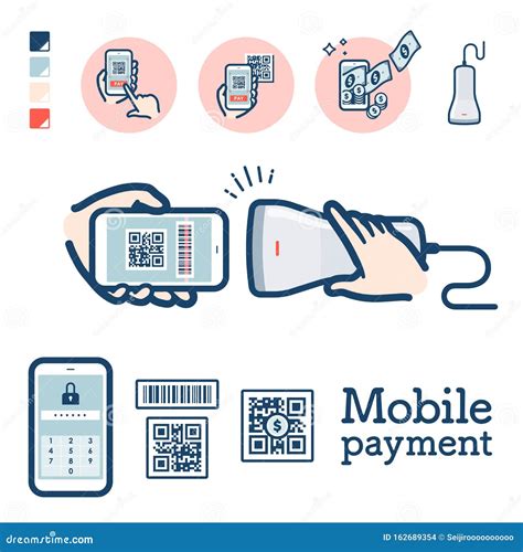 Cashless QR Code Payment Stock Vector Illustration Of Background