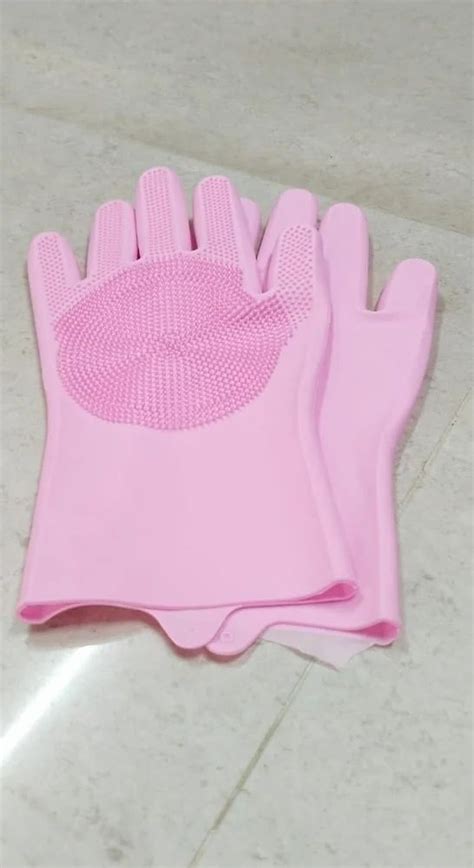 Pink Rubber Hand Gloves At ₹ 95pair Hand Gloves In Mysore Id