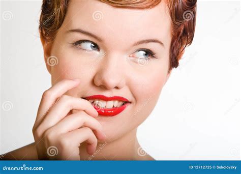 Lovely Red Head Young Woman Stock Image Image Of Hairstyle Romantic
