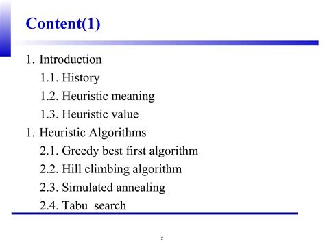 Heuristic Approach Optimization Ppt