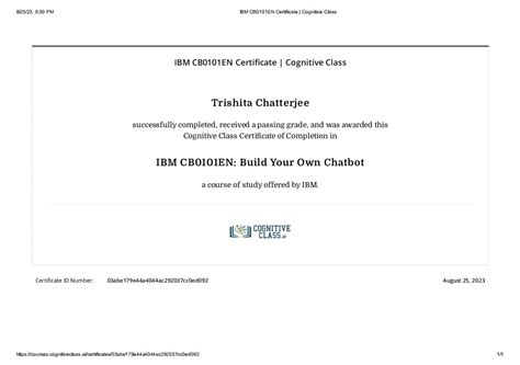 Ibm Ibmdatascience Dataanalytics Buildyourownchatbot Certification