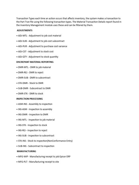 transaction types epicor pdf