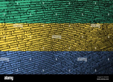 Gabon Flag Is Depicted On The Screen With The Program Code The Concept