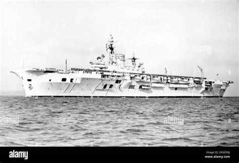 Royal Navy Hms Eagle R05 An Audacious Class Aircraft Carrier Seen