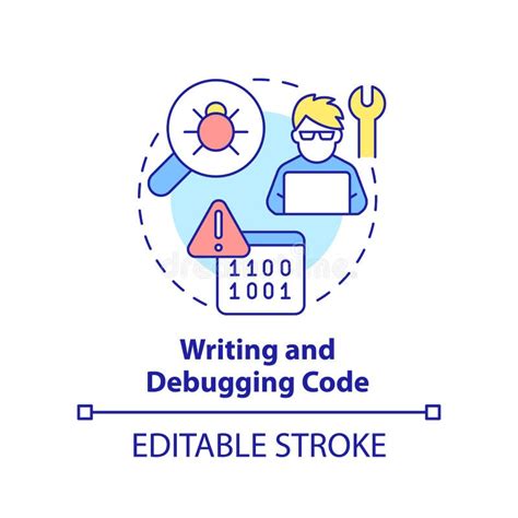 Writing And Debugging Code Concept Icon Stock Vector Illustration Of Science Error 248187168