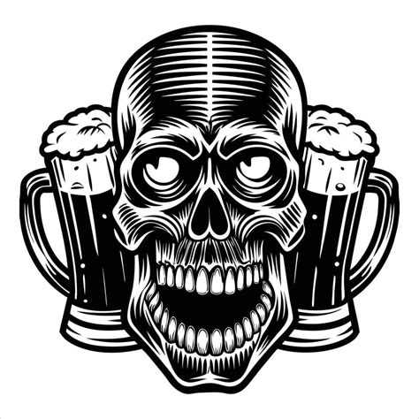 Beer Skull Illustration 58536126 Vector Art At Vecteezy