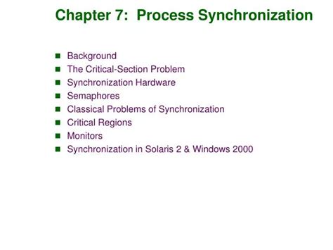 Ppt Chapter 7 Process Synchronization Powerpoint Presentation Free Download Id3725913