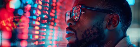 ai cyber security threat illustration black african american man