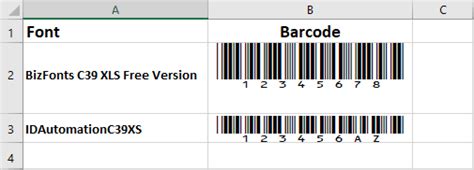 Free Barcode Font For Excel Code 39 Download