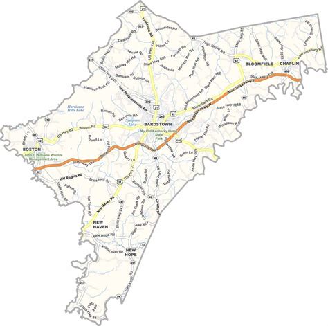 Nelson County Map Kentucky Us County Maps