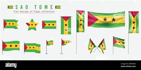 Sao Tome Flag Flat Design Of Flags Collection Stock Vector Image Art