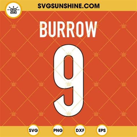 Joe Burrow 9 Svg Png Dxf Eps Digital Download