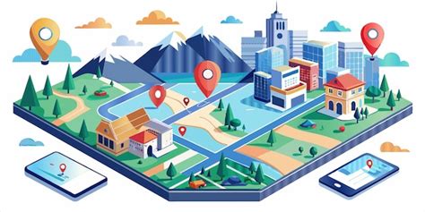 Um Mapa De Uma Cidade Com Um Lugar Chamado A Cidade Vetor Premium