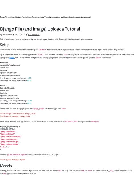 Django File And Image Uploads Tutorial Well Build A Basic