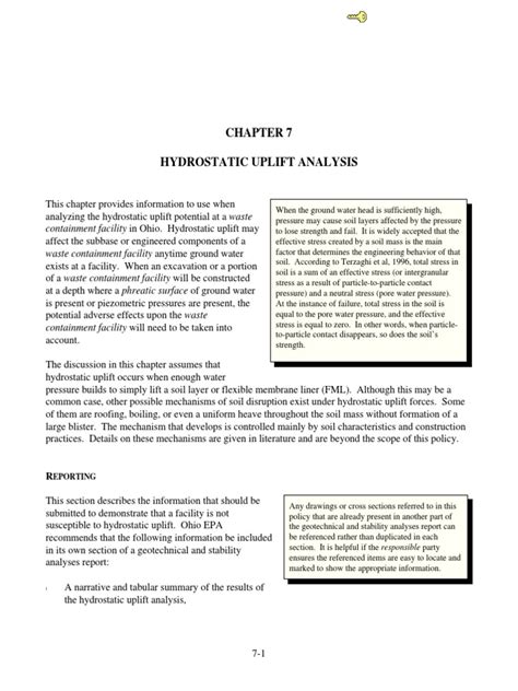 Hydrostatic Uplift Analysis Pdf Pdf
