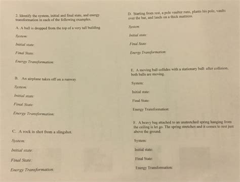 Solved Identify The System Initial And Final State And