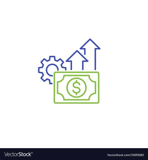 Financial Efficiency Icon In Line Style Royalty Free Vector