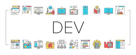 Dev Code Occupation Collection Icons Set Vector Vector Art At Vecteezy