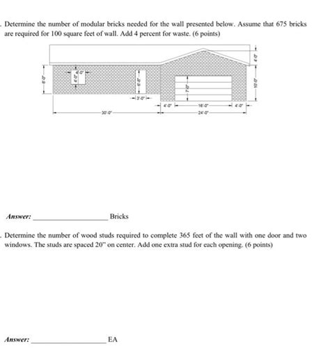 Solved Determine The Number Of Modular Bricks Needed For The