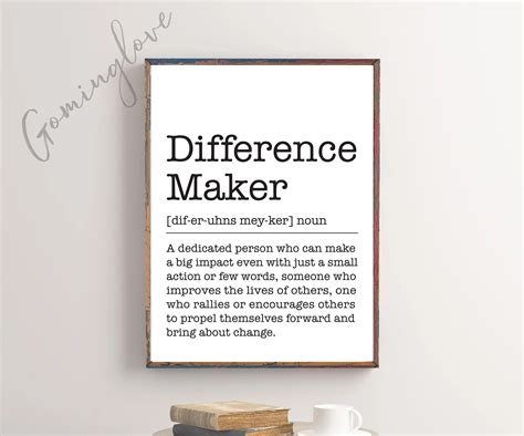 Difference Maker Definition Art Print Teacher Mentor T Digital Download Etsy