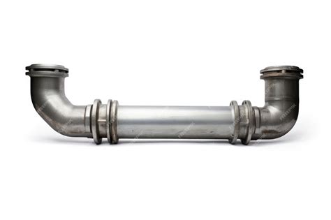 鋼製水 管 白色背景管道銀色 Premium Ai Generated Image