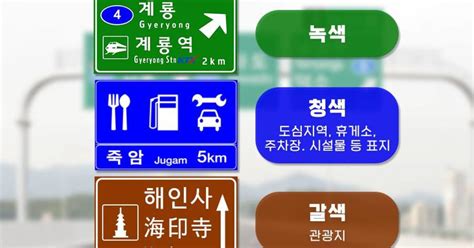 색깔과 숫자 모양 따라 달라지는 ‘도로표지판 의미