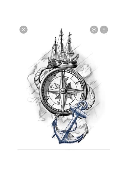 Nautical Compass Tattoo Design