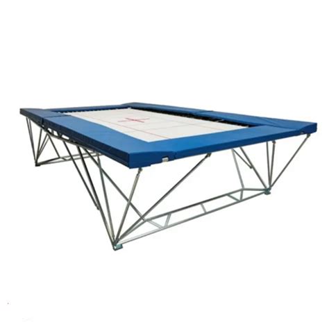 خرید اینترنتی ترامپولین قهرمانی ژیمناستیک با کفی 5 میل پلی آمید و پایه لوله و فنر معمولی