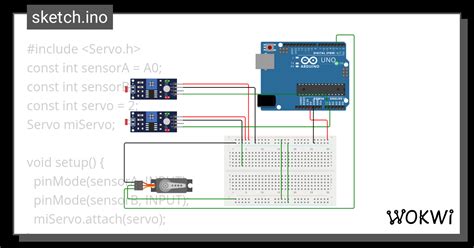 SENSORES CON MOTOR Wokwi ESP STM Arduino Simulator