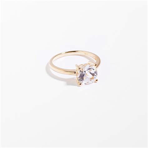9k Yellow Gold White Topaz April Birthstone Ring Simon Curwood Jewellers