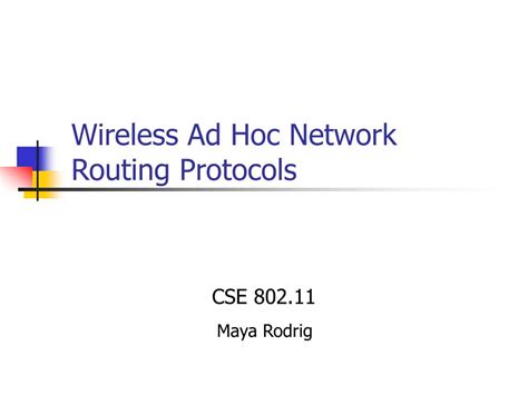 Ppt Wireless Ad Hoc Network Routing Protocols Powerpoint Presentation