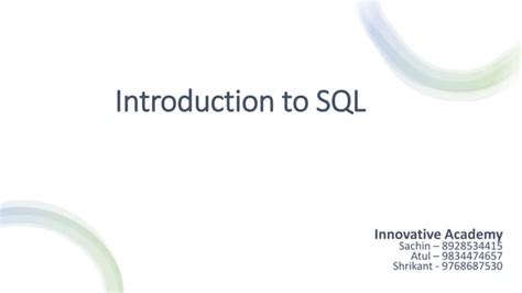 introduction to sql pdf