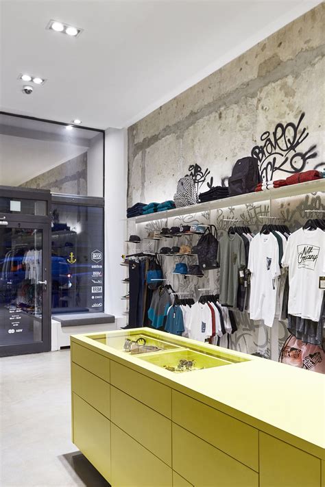 Base Streetwear Store Retail Interior Design Project In An Orthogonal Yellow Focused Store