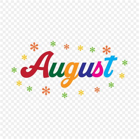 Diseo De Ilustracin A Todo Color De Texto De Agosto Png Dibujos