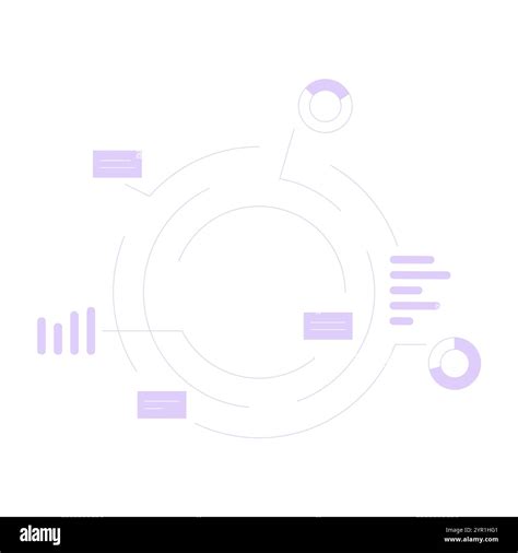 data visualization with circular chart and statistical elements in flat