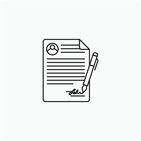 Signed Document Icon Thin Line Simple Icon 50187002 Vector Art At Vecteezy