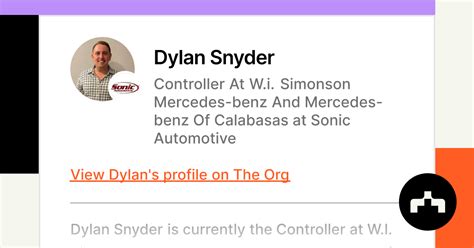 Dylan Snyder Controller At W I Simonson Mercedes Benz And Mercedes Benz Of Calabasas At Sonic