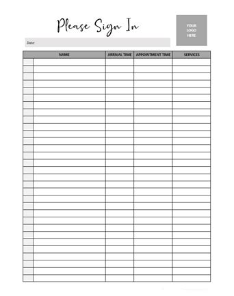 Sign In Sheet Template Printable Sign In Sheet How To Make In Word